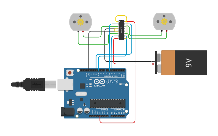 Circuit design dc motor - Tinkercad