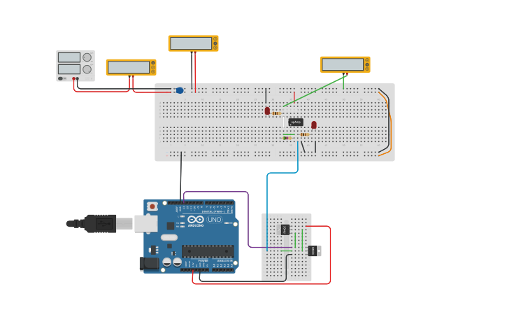 Circuit design EE16B Lab1 Starter - Buffer (completed) | Tinkercad