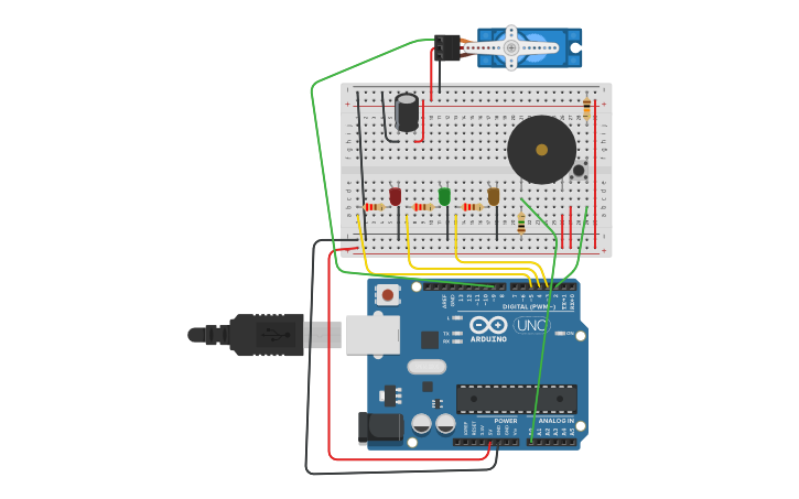 Circuit design Knock Lock Project - Sdilene - Tinkercad