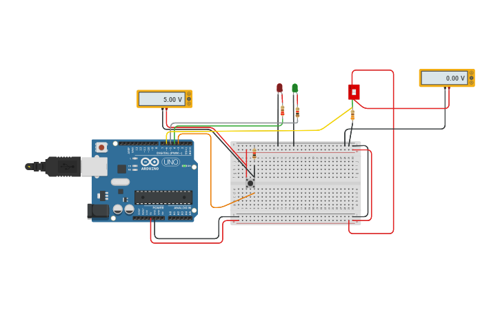 Circuit design DIP switch LED - Tinkercad