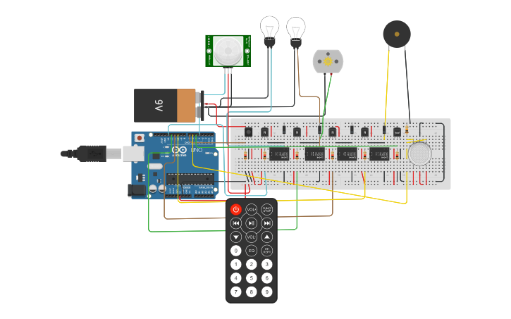 Circuit design home automation with relay - Tinkercad