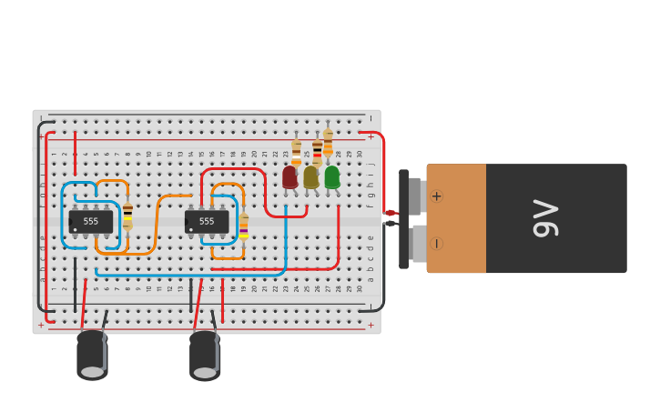Circuit Design Traffic Light Control 555 Timer Ic Tinkercad