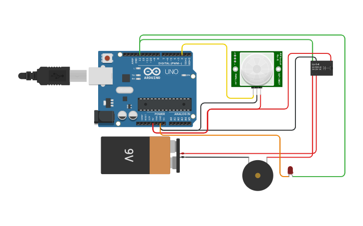 Circuit design Touchless Door-Bell | Tinkercad