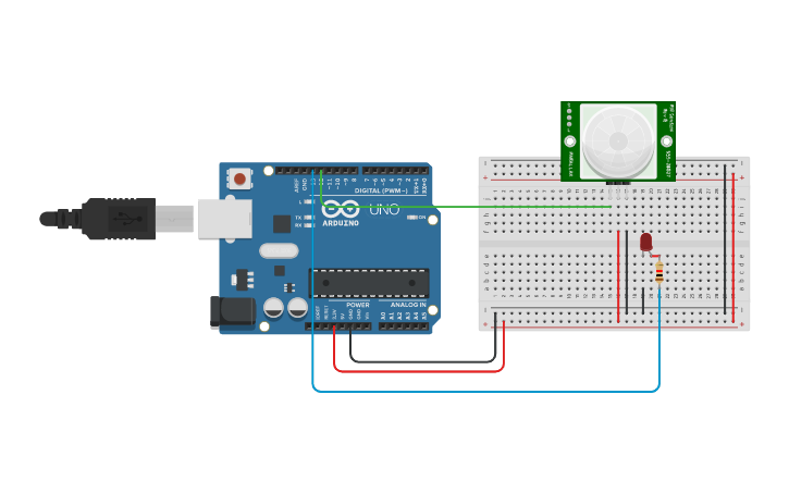 Circuit design practica sensor y actuador | Tinkercad Circuit design practica sensor y actuador | Tinkercad
