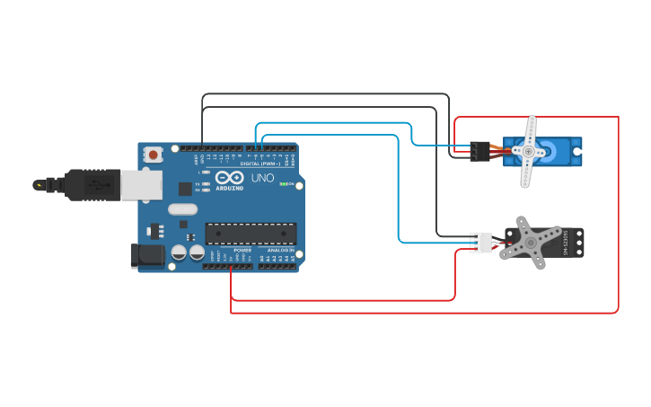 Circuit design Servo Motor - Tinkercad