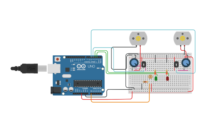Circuit Design Projet Arduino Voiture Tinkercad