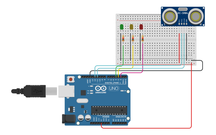 Circuit design Measure the water - Tinkercad