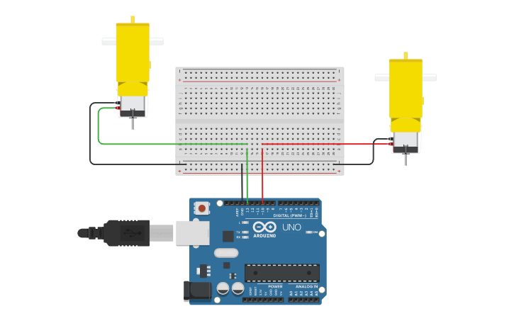 Circuit design hobby gearmotor - Tinkercad