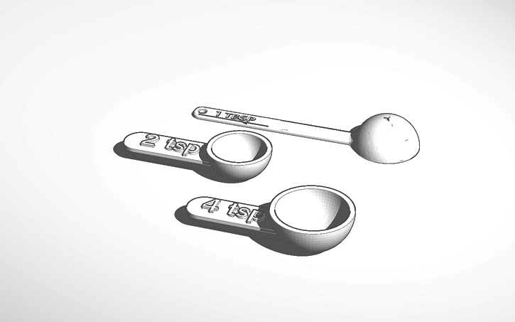 3D design table spoon measuring spoon - Tinkercad