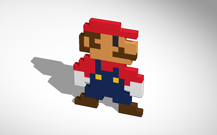 3D design Mario pixels - Tinkercad