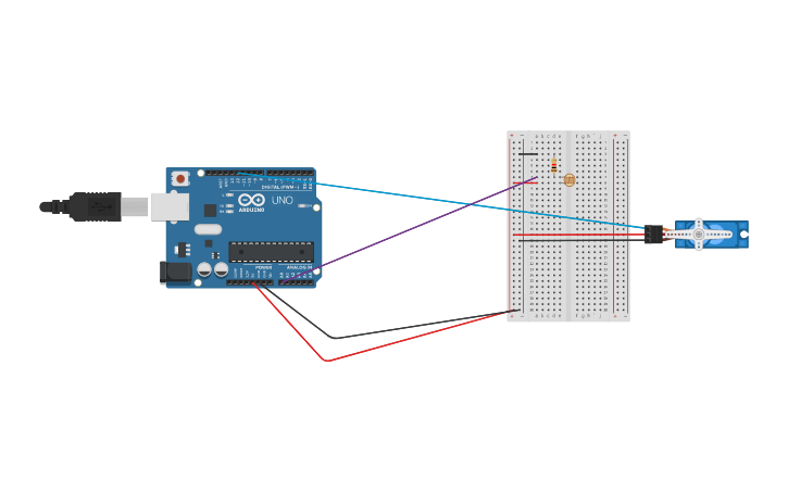 Circuit Design Photoresistor And Servo Tinkercad