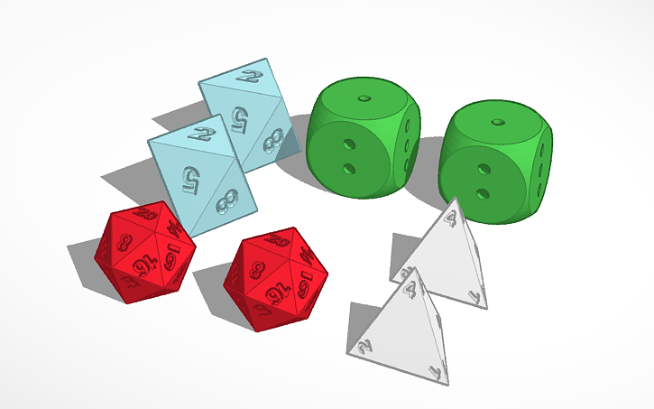 3D design D&D Dice - Tinkercad
