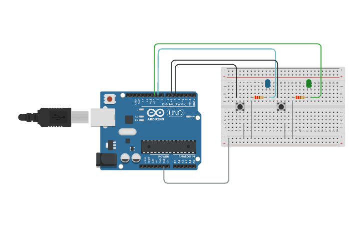 Circuit design buttons - Tinkercad