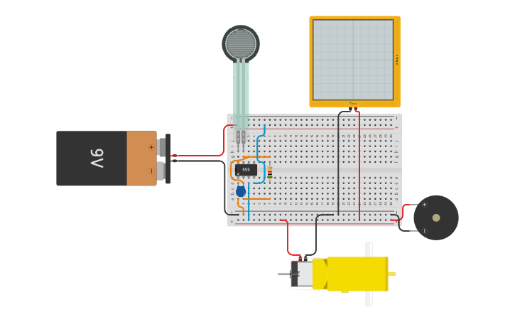 Circuit design Ударный датчик с таймеров 555 Жук. гр.719 - Tinkercad