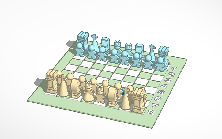 3D design tabuleiro xadrez - Tinkercad