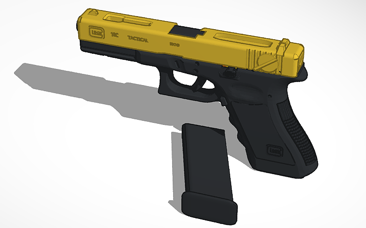 3D design Glock 18 Golden Edition - Tinkercad