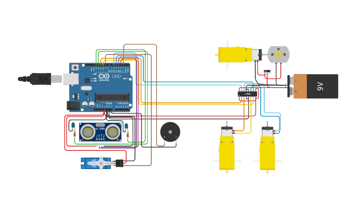 Circuit design Vacuum Cleaner Robot - Tinkercad