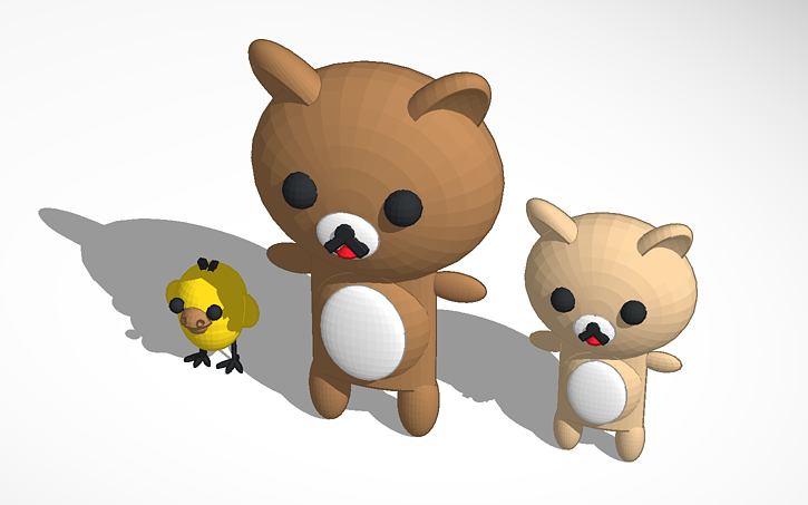 3D design Rilakkuma Trio - Tinkercad