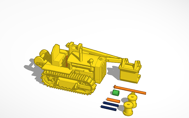 3D design Caterpillar D2 pipe layer V2 remix MOW - Tinkercad