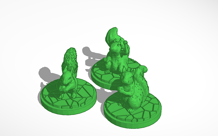 3D design MTG Squirrel Tokens - Tinkercad