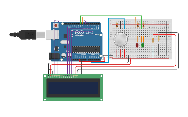 Circuit design Copy of capteur gaz | Tinkercad