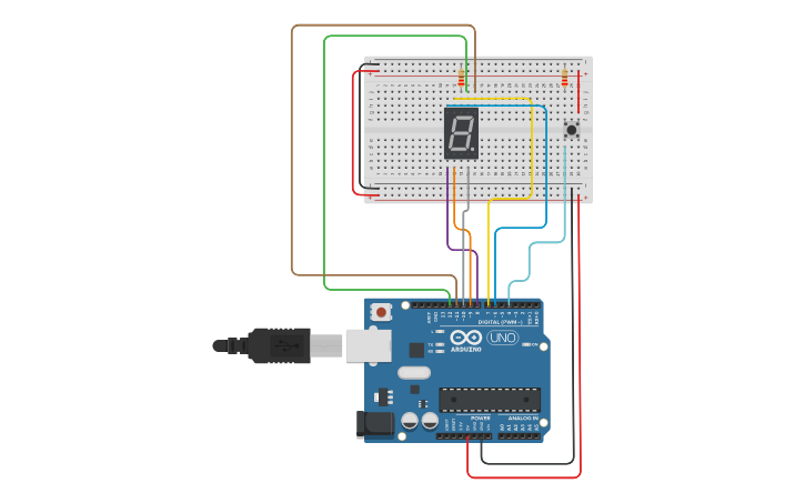 Circuit Design Contador Pausa Continuación Con Botón Arduino Display 0