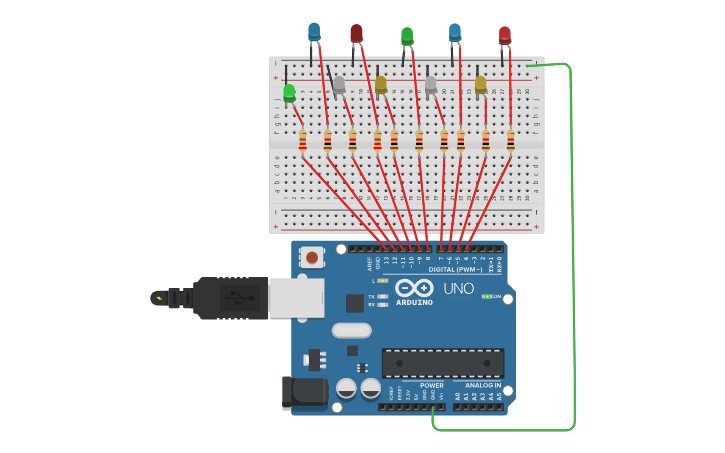 Circuit design led arrangements - Tinkercad
