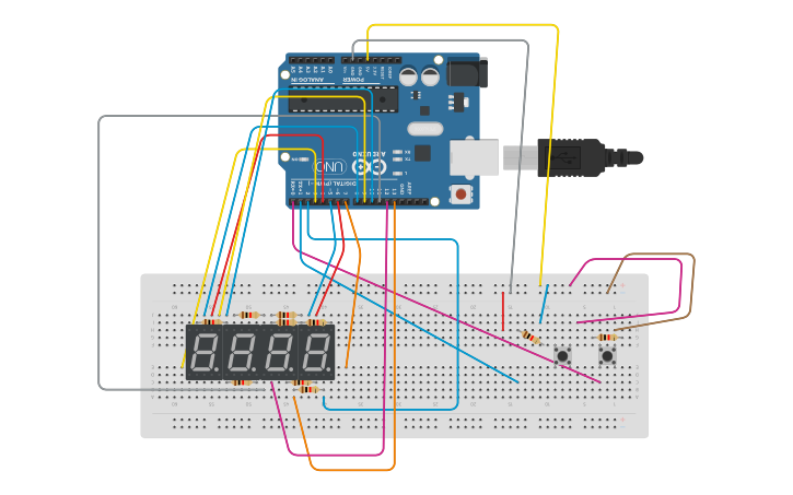 Circuit design stopwatch - Tinkercad