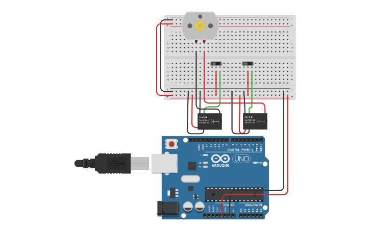 Circuit design relay - Tinkercad