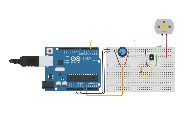 Circuit design Practica # 2: Uso del Motor de C.C, - Tinkercad