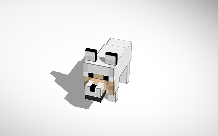 3D design Minecraft Baby Wolf - Tinkercad
