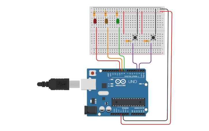 Circuit design Task 2 - Laboratory For Microcontrollers | Tinkercad