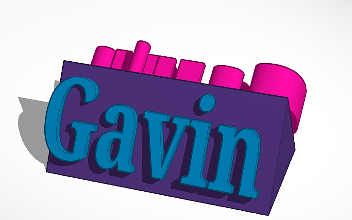 3D design name plate - Tinkercad
