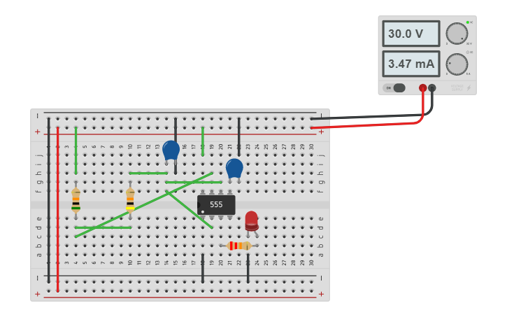 Circuit Design 2 Led一秒閃爍 Tinkercad