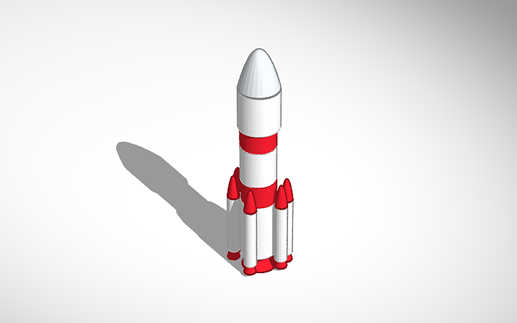 3d Design Pslv Rocket Design Tinkercad