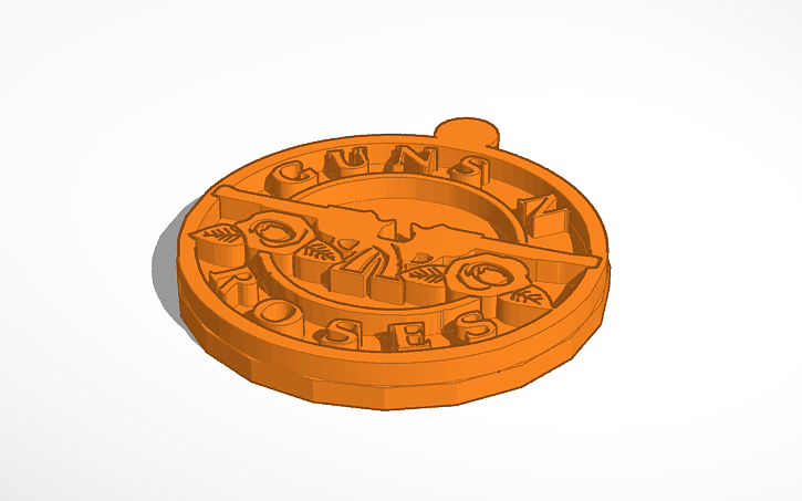 3D design Guns N Roses Keychain - Tinkercad