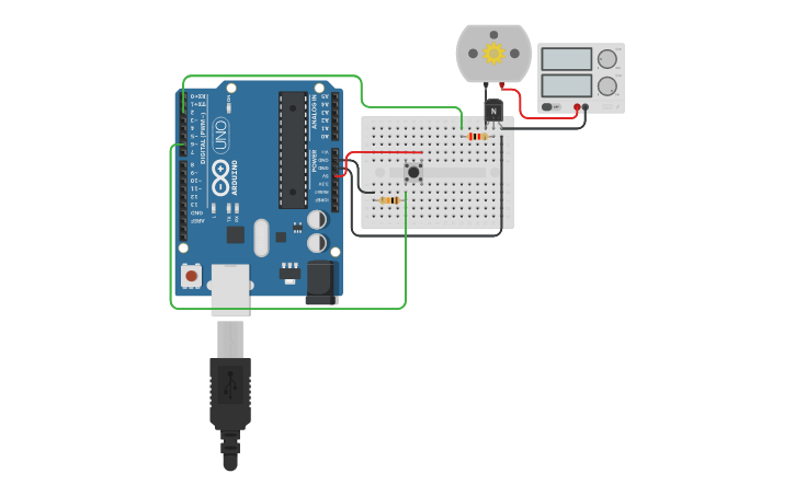 Circuit design Motor dc - Tinkercad