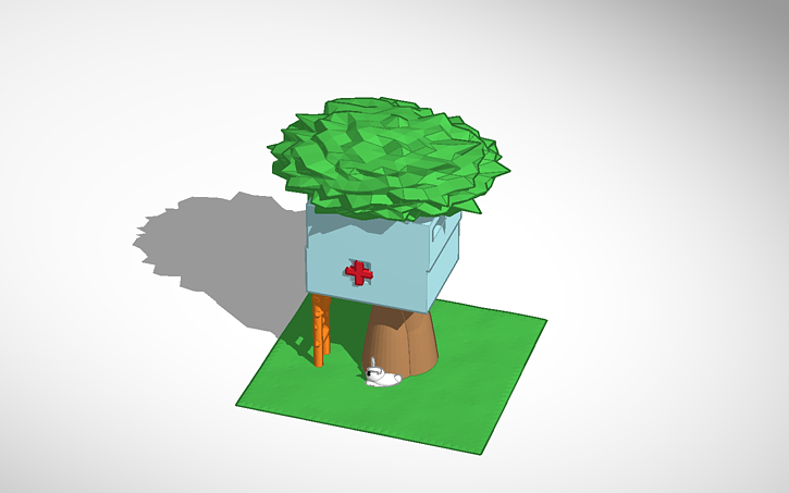 3D design simple tree house - Tinkercad