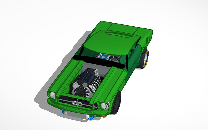 3D design Amarey 1965 Mustang drag car - Tinkercad