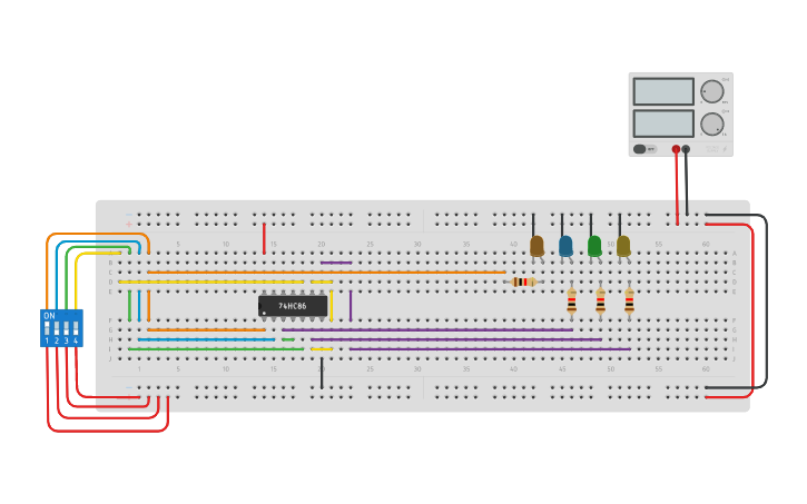 Circuit Design Gray Binary Code Conversion Tinkercad 