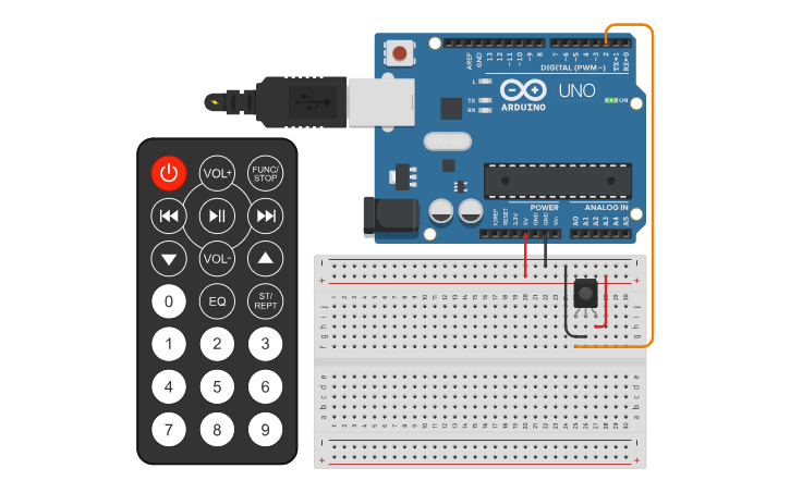 Circuit design IR Monitor Serial Edgard - Tinkercad