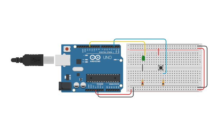 Circuit design Praktek Robotika - Pull-Up 2 | Tinkercad