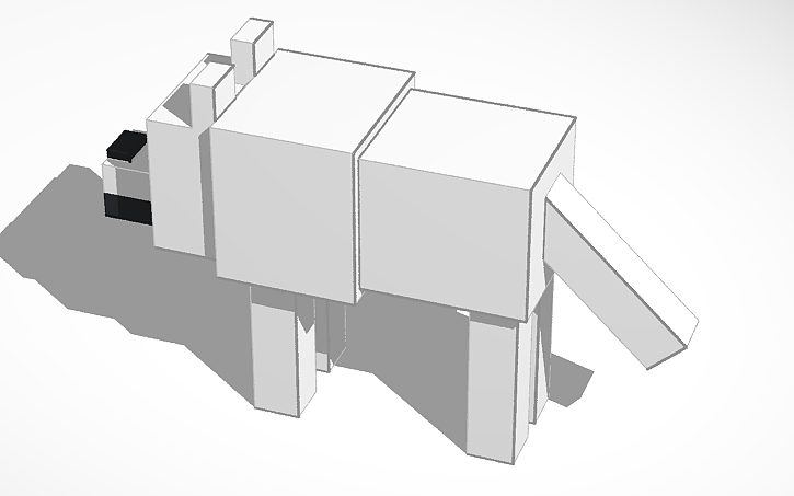 3D design Minecraft Wolf Template - Tinkercad