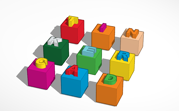 3D design abecedario - Tinkercad