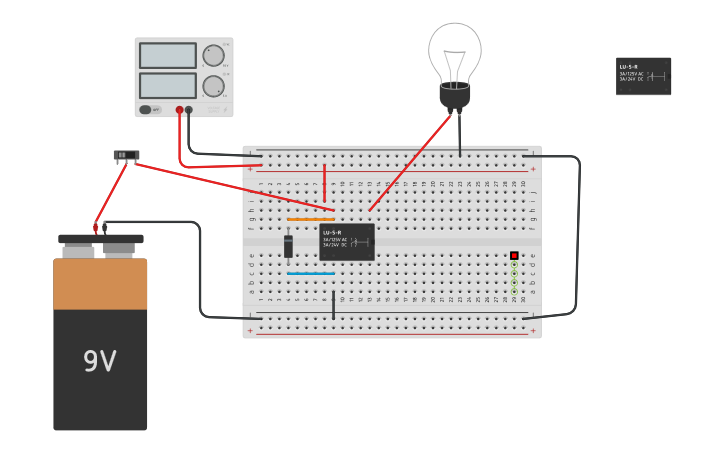 Circuit Design Relè Spdt Tinkercad