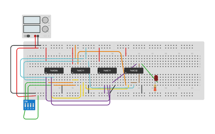 Circuit design Half adder using 4:1 multiplexer | Tinkercad