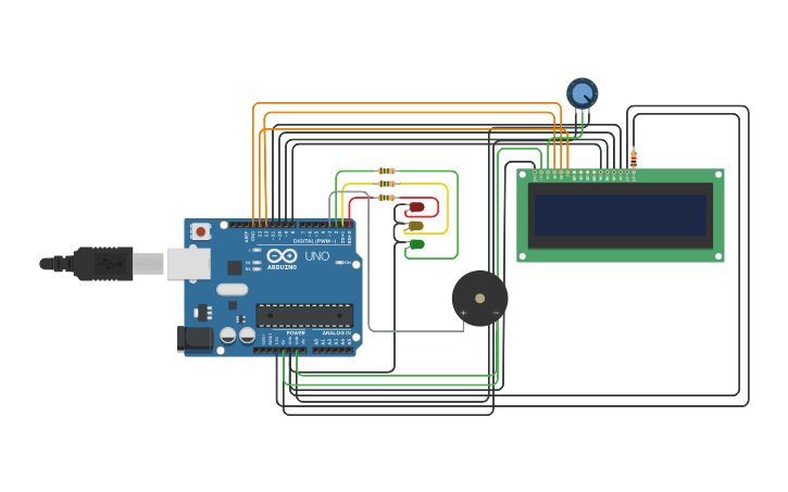 Circuit Design Traffic Light System Tinkercad