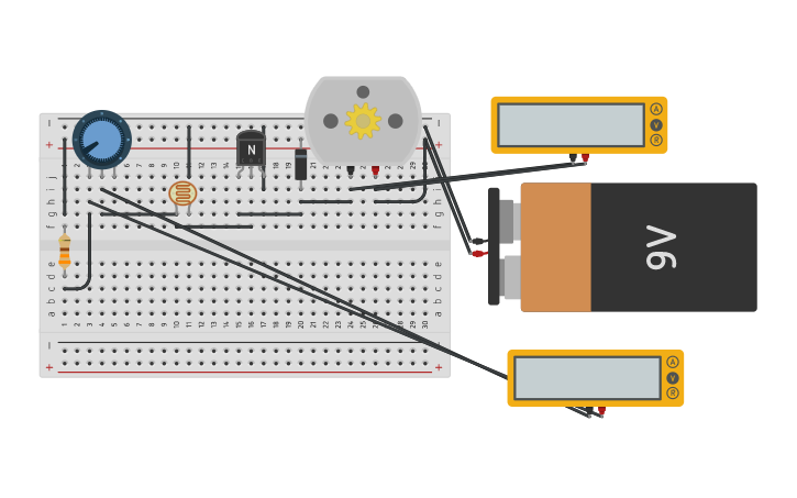 Circuit design transistor - Tinkercad