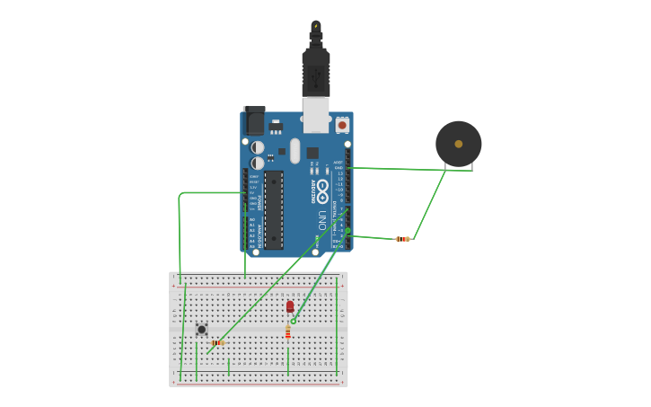 Circuit design buzzer con boton - Tinkercad