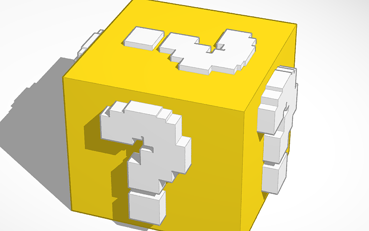 3D design Lucky Block from Mario - Tinkercad
